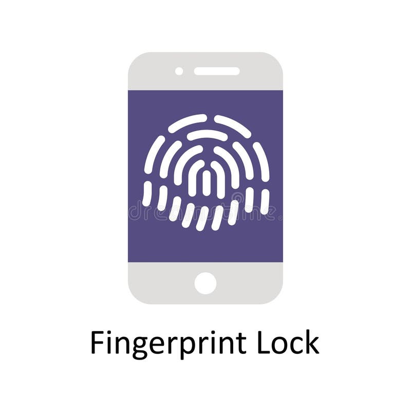 Fingerprint Lock Vector Flat Icon Style Illustration. EPS 10 File Stock ...