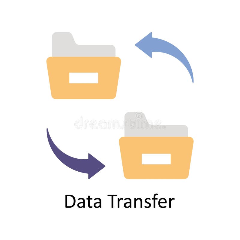 Data Transfer Vector Flat Icon Style Illustration. EPS 10 File Stock ...