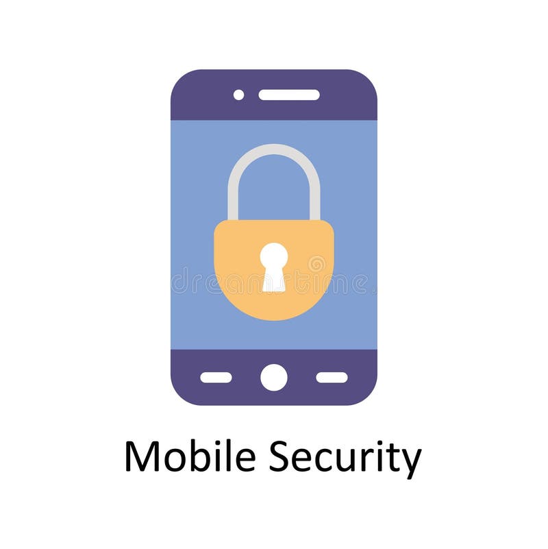 Mobile Security Vector Flat Icon Style Illustration. EPS 10 File Stock Illustration ...