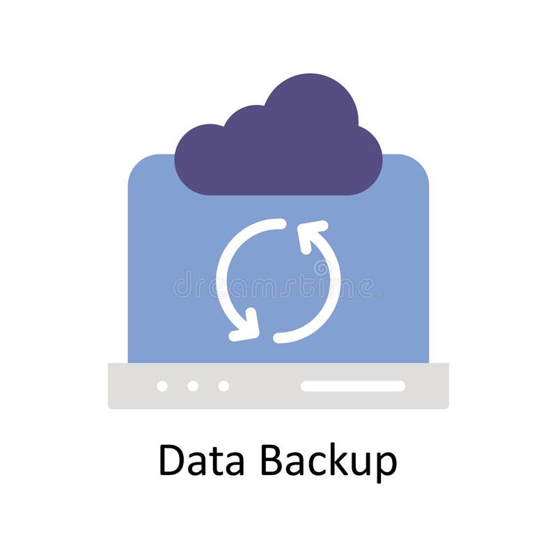 Data Backup Vector Flat Icon Style Illustration. EPS 10 File Stock ...
