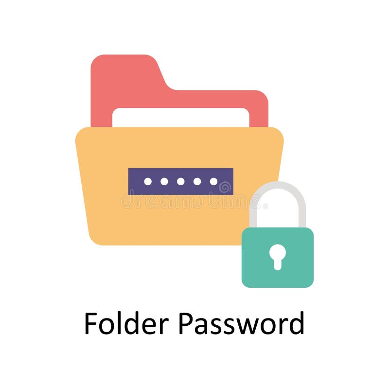 Folder Password Vector Flat Icon Style Illustration. EPS 10 File Stock ...