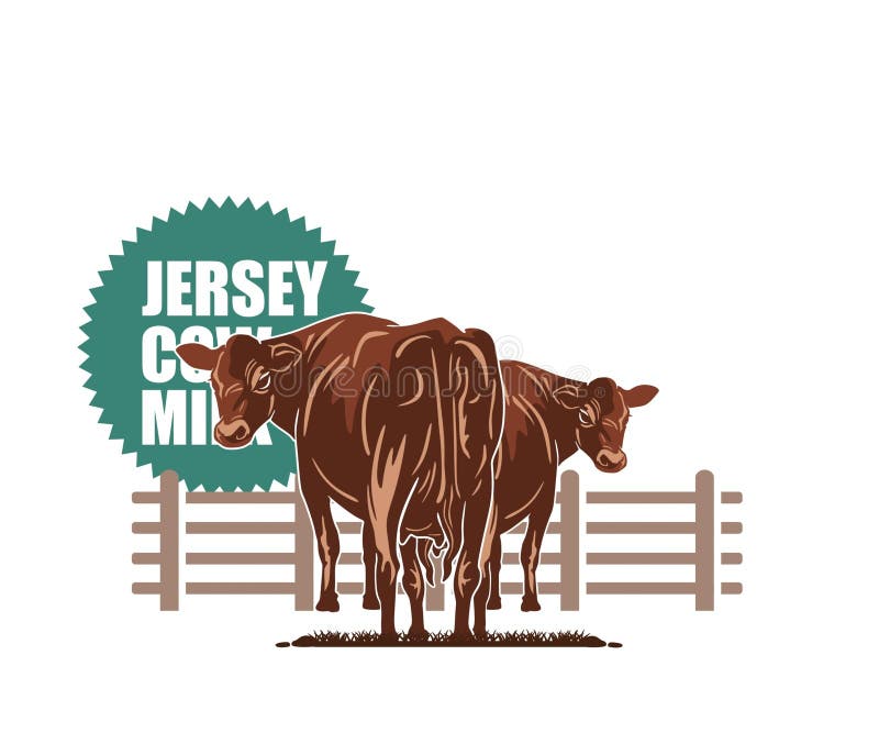 JERSEY DAIRY COW MILK LOGO stock illustration. Illustration of icon ...