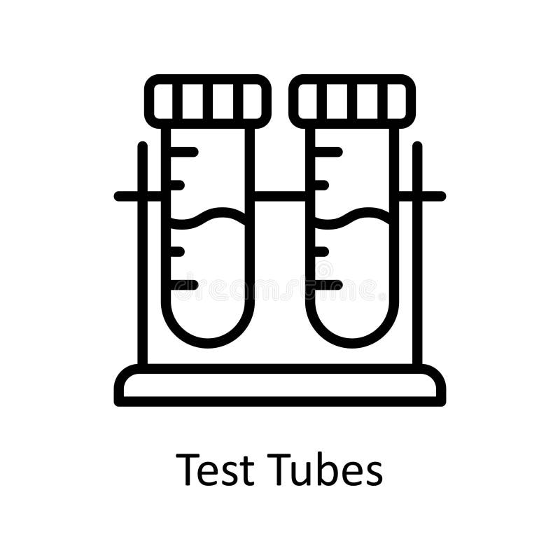 Test Tubes Vector Outline Icon Style Illustration. EPS 10 File Stock ...