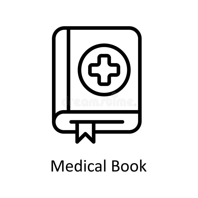 Medical Book Vector Outline Icon Style Illustration. EPS 10 File Stock ...