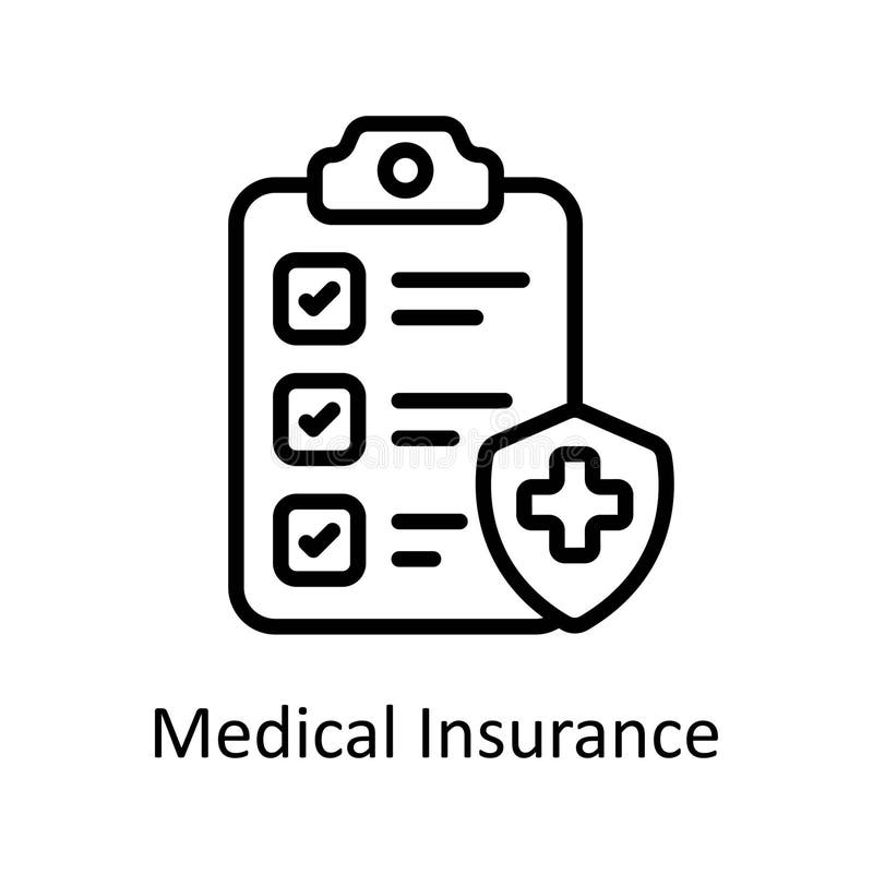 Medical Insurance Vector Outline Icon Style Illustration. EPS 10 File ...