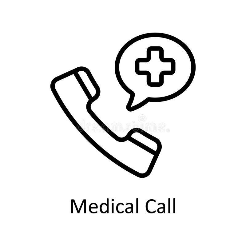 Medical Call Vector Outline Icon Style Illustration. EPS 10 File Stock ...