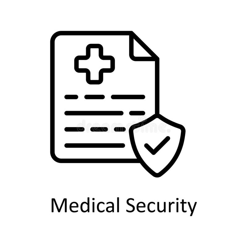 Medical Security Vector Outline Icon Style Illustration. EPS 10 File ...