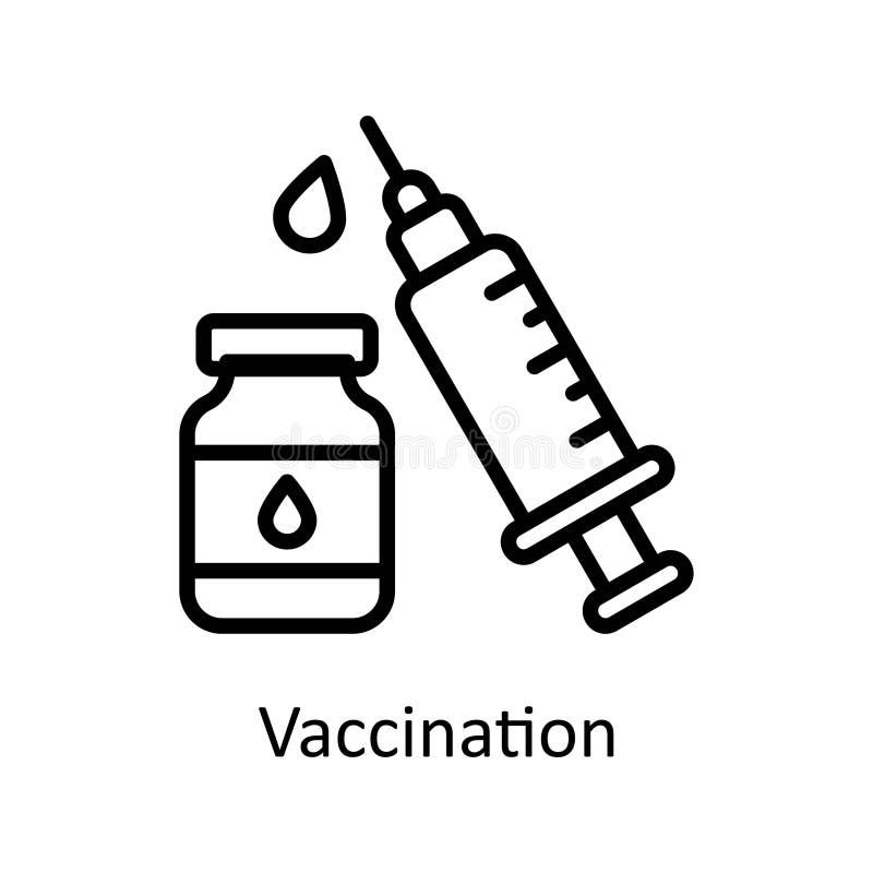 Vaccination Vector Outline Icon Style Illustration. EPS 10 File Stock ...