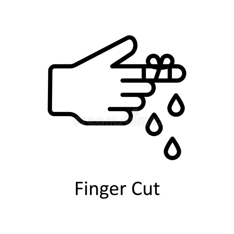 Finger Cut Vector Outline Icon Style Illustration. EPS 10 File Stock ...