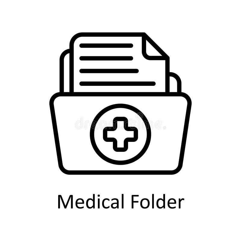 Medical Folder Vector Outline Icon Style Illustration. EPS 10 File ...