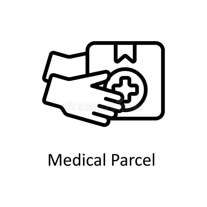 Medical Parcel Vector Outline Icon Style Illustration. EPS 10 File ...