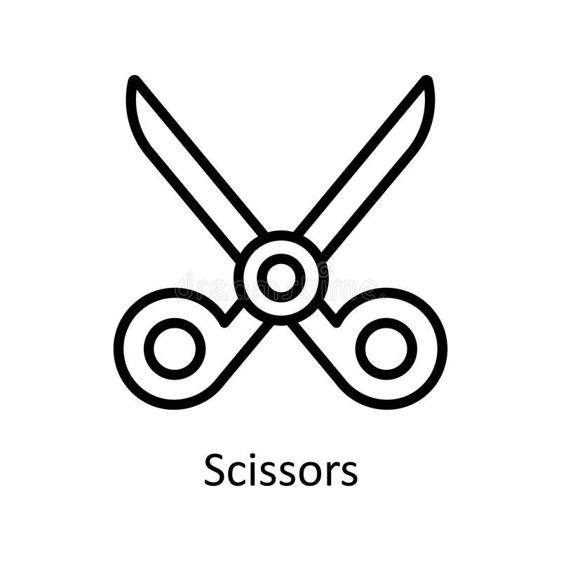 Scissors Vector Outline Icon Style Illustration. EPS 10 File Stock ...