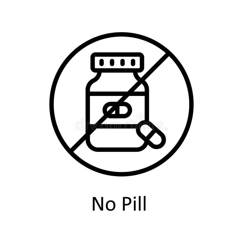 No Pill Vector Outline Icon Style Illustration. EPS 10 File Stock ...