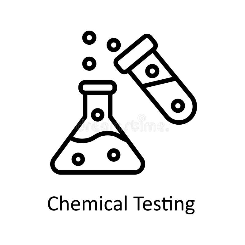 Chemical Testing Vector Outline Icon Style Illustration. EPS 10 File ...