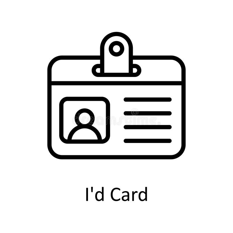 I D Card Vector Outline Icon Style Illustration. EPS 10 File Stock ...