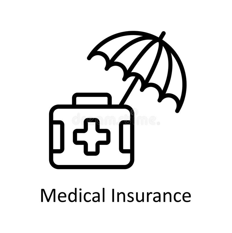 Medical Insurance Vector Outline Icon Style Illustration. EPS 10 File ...
