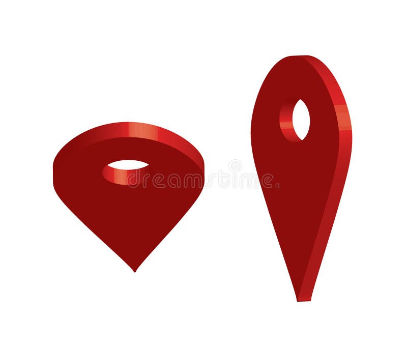 Red 3D map pointers stock vector. Illustration of locate - 305938481