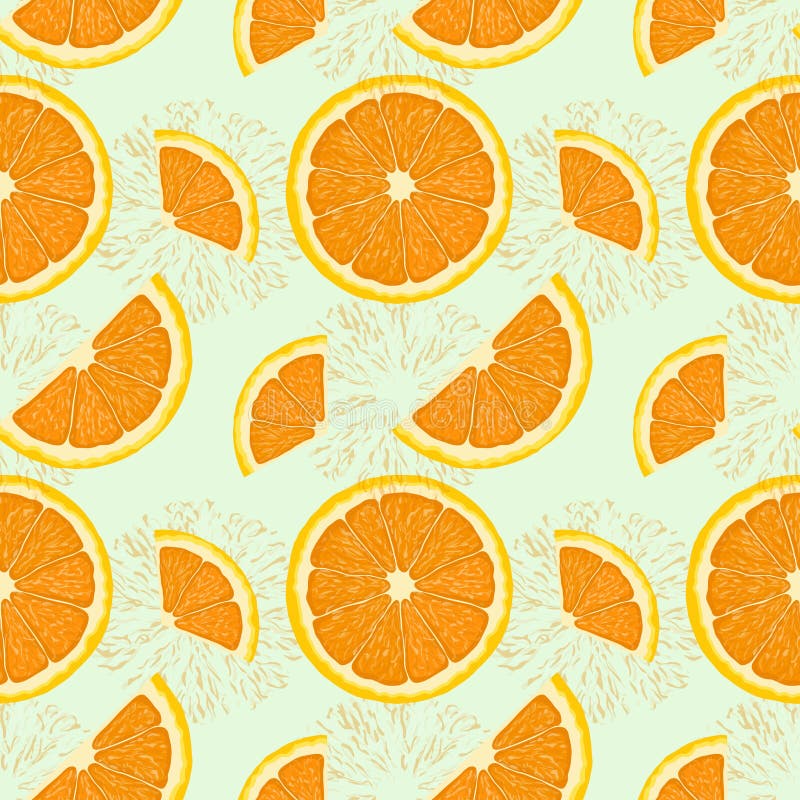 Seamless Pattern with Orange Slices. Summer Pattern with Citrus Fruit ...