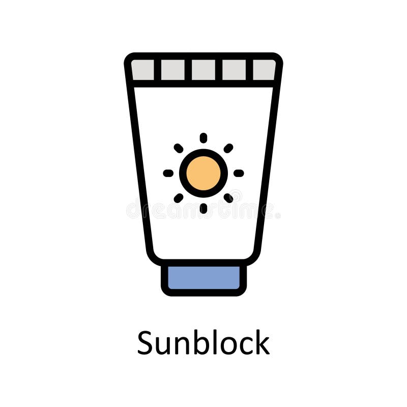 Sunblock Vector Filled Outline Icon Style Illustration. EPS 10 File Stock Vector - Illustration ...