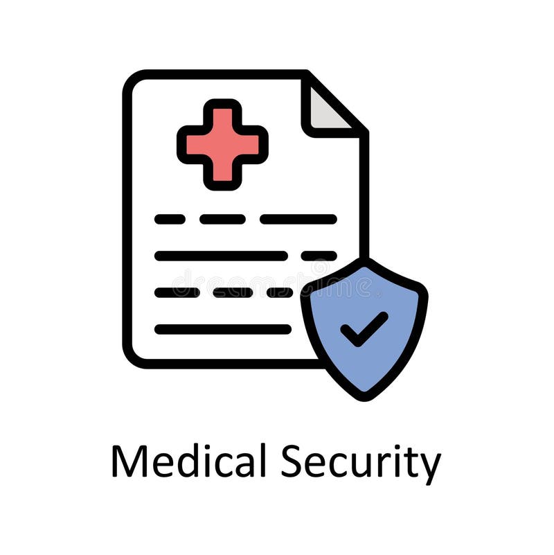 Medical Security Vector Filled Outline Icon Style Illustration. EPS 10 ...
