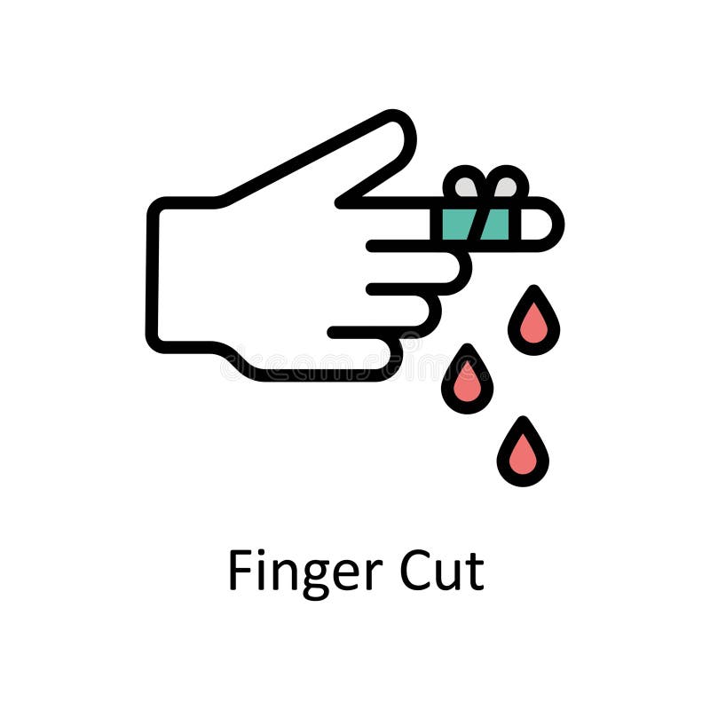 Finger Cut Vector Filled Outline Icon Style Illustration. EPS 10 File ...