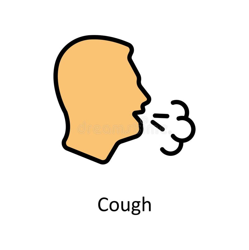 Cough Vector Filled Outline Icon Style Illustration. EPS 10 File Stock ...