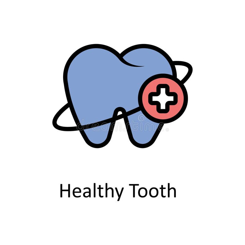 Healthy Tooth Vector Filled Outline Icon Style Illustration. EPS 10 ...