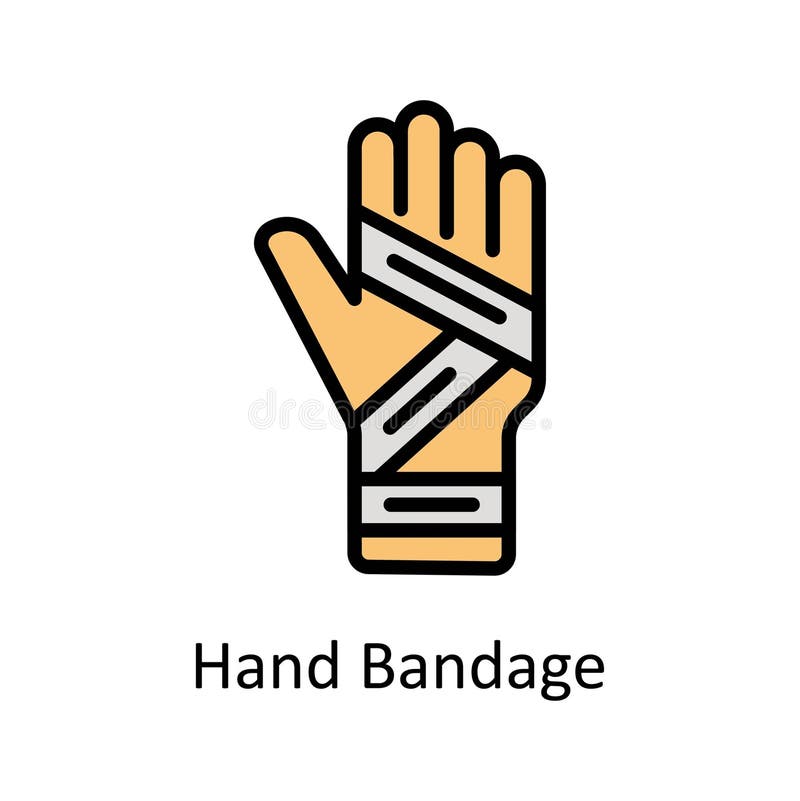 Hand Bandage Vector Filled Outline Icon Style Illustration. EPS 10 File ...