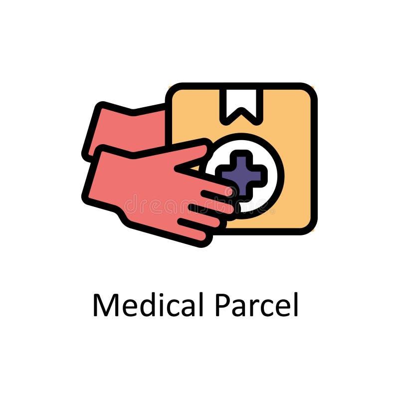 Medical Parcel Vector Filled Outline Icon Style Illustration. EPS 10 ...