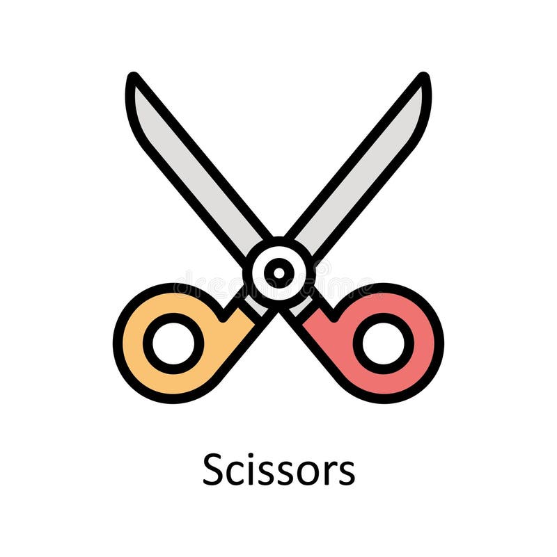 Scissors Vector Filled Outline Icon Style Illustration. EPS 10 File ...