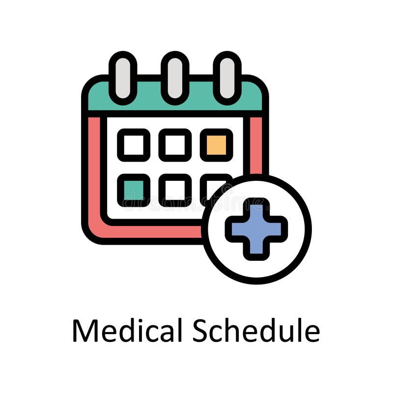 Medical Schedule Vector Filled Outline Icon Style Illustration. EPS 10 ...