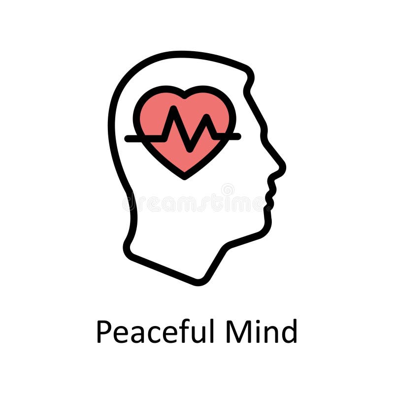 Peaceful Mind Vector Filled Outline Icon Style Illustration. EPS 10 ...