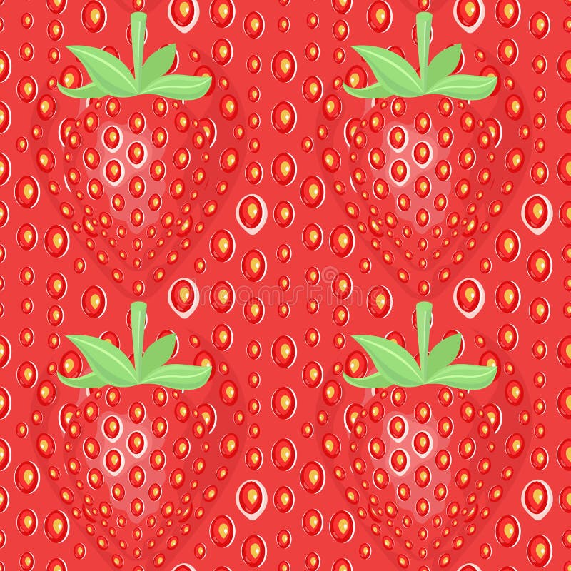 Vector Seamless Strawberry Texture. Stock Vector - Illustration of ...