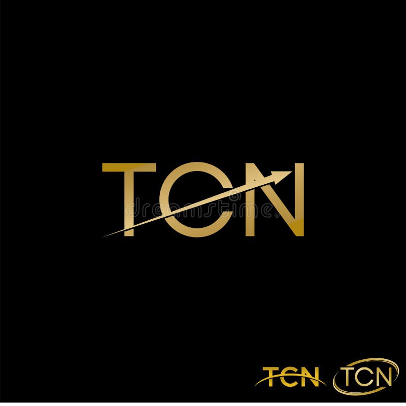 Initial Letter TCN Font Cut Arrow Ellipse Swoosh. Related To Monogram ...