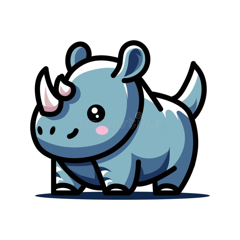 Cute Rhino Vector Design Illustration Stock Vector - Illustration of ...