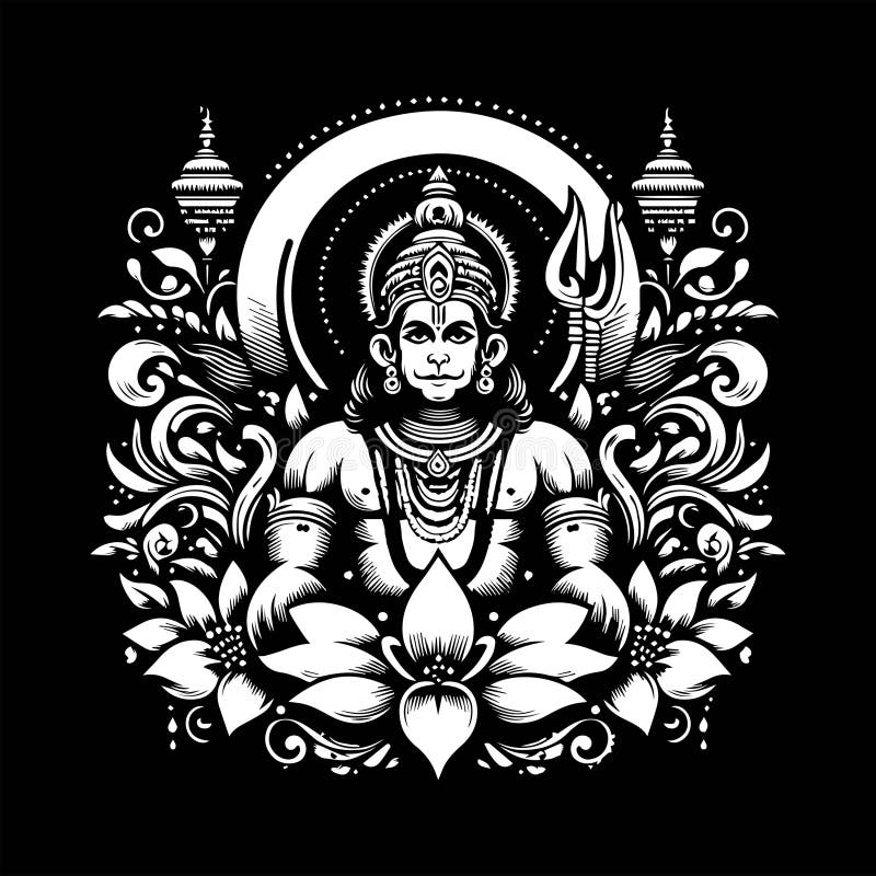 Hanuman Silhouette Stock Illustrations – 121 Hanuman Silhouette Stock ...
