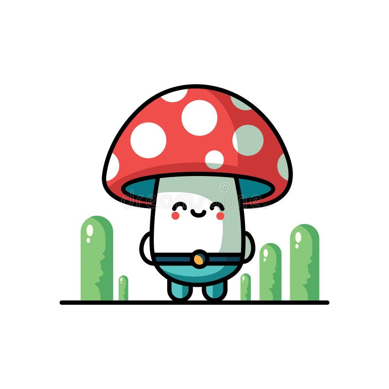 Mushroom Cute Vector Design Illustration Stock Vector - Illustration of ...