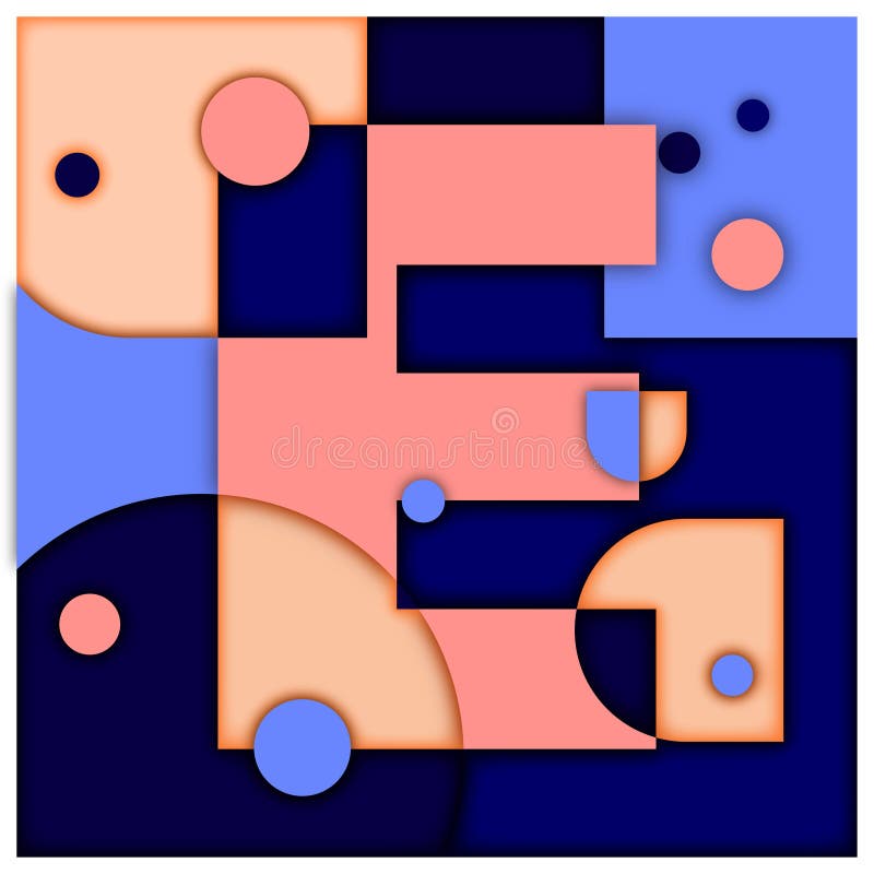 Letter E Creative Design with Basic Shapes and Patterns Stock Vector ...