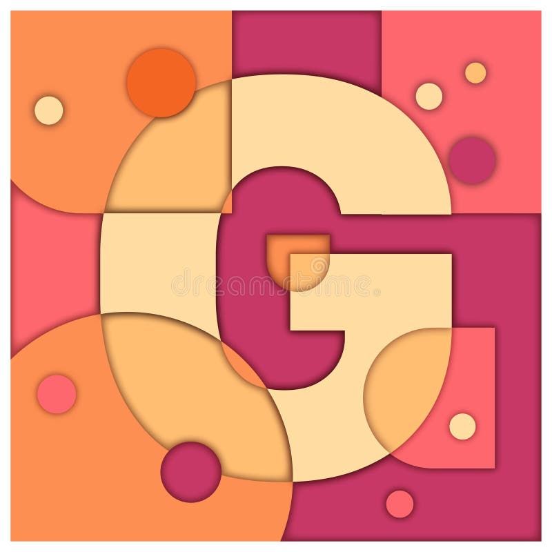 Letter G Creative Design with Basic Shapes and Patterns Stock Vector ...