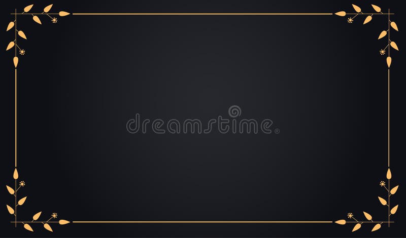 Gold Leaves and Strokes Decorated As Border Frame Design Isolated on ...