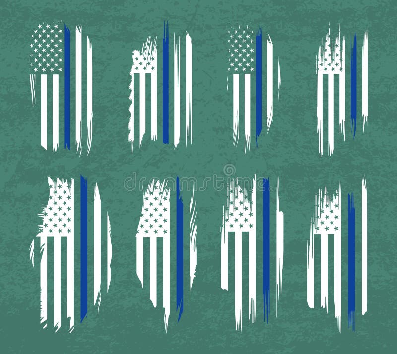 Thin Blue Line Police Officer American Flag, American Flag Blue Line ...