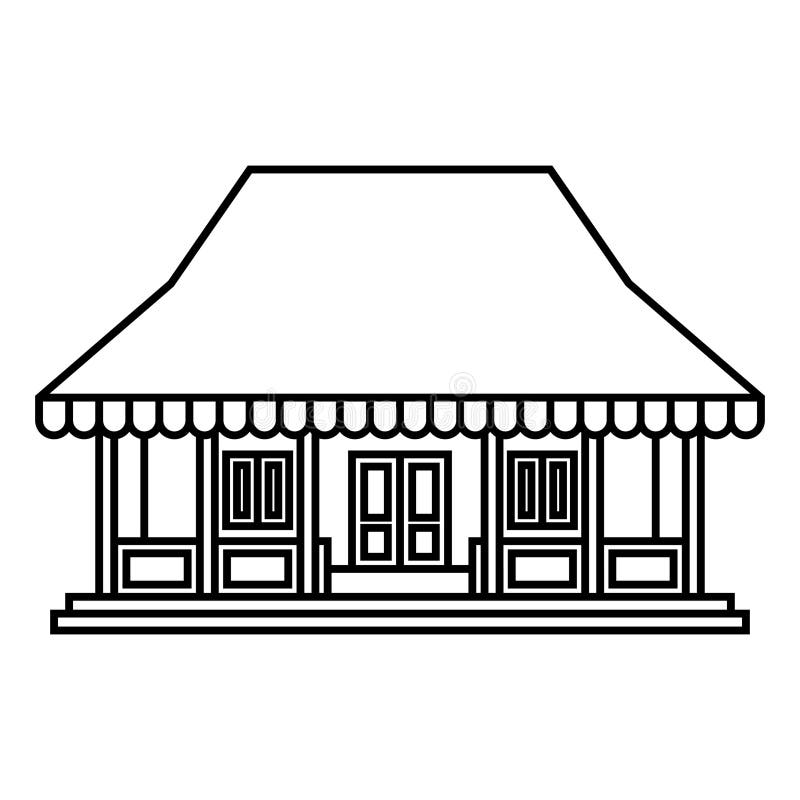 Betawi Traditional House Vector Illustration Design Elements ...