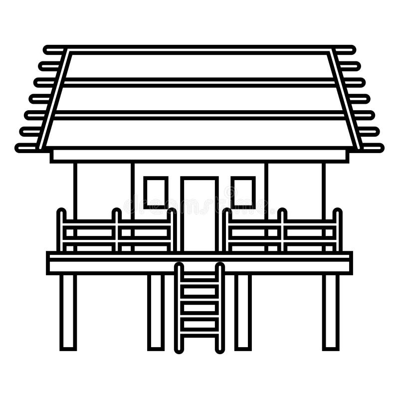 Dayak Traditional House Vector Illustration Design Stock Vector ...