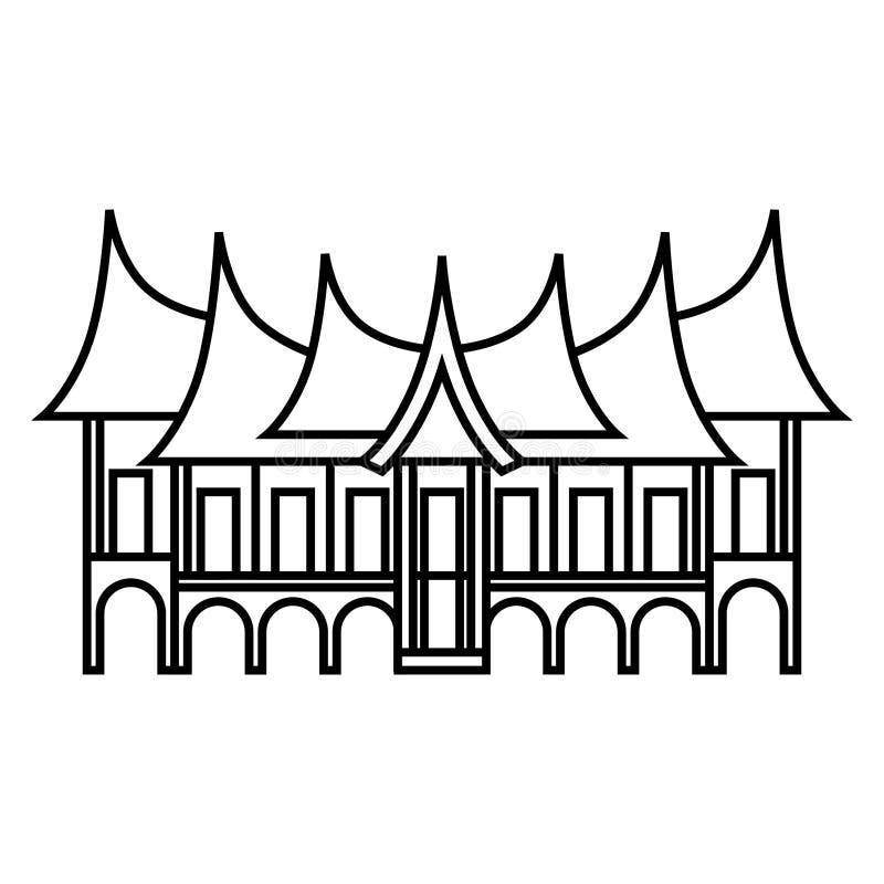 Minang Traditional House Vector Illustration Design Stock Vector ...