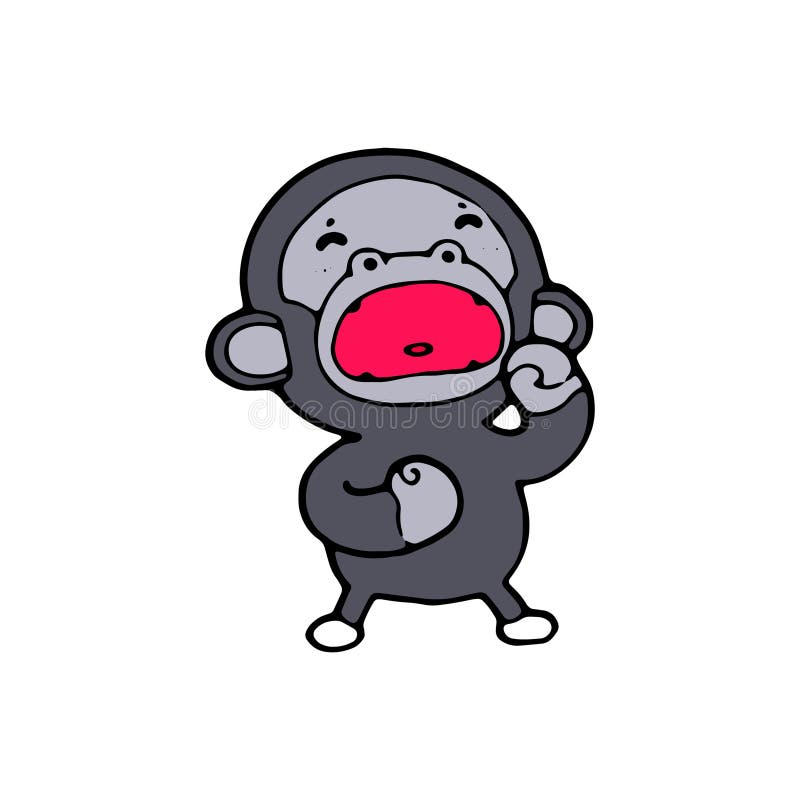 Set of Cartoon Monkey Doodle Comic Illustration Vector Isolated on ...