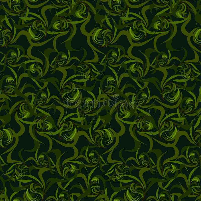 Green Moss on Black Seamless Pattern Stock Vector Illustration Stock ...