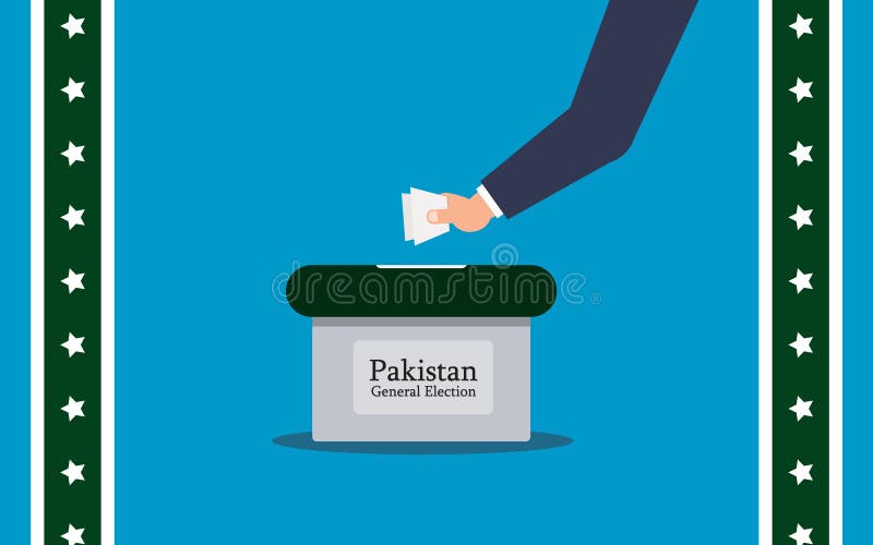 Pakistan General Elections 2024. Cartoon Hand Casting a Vote Stock ...