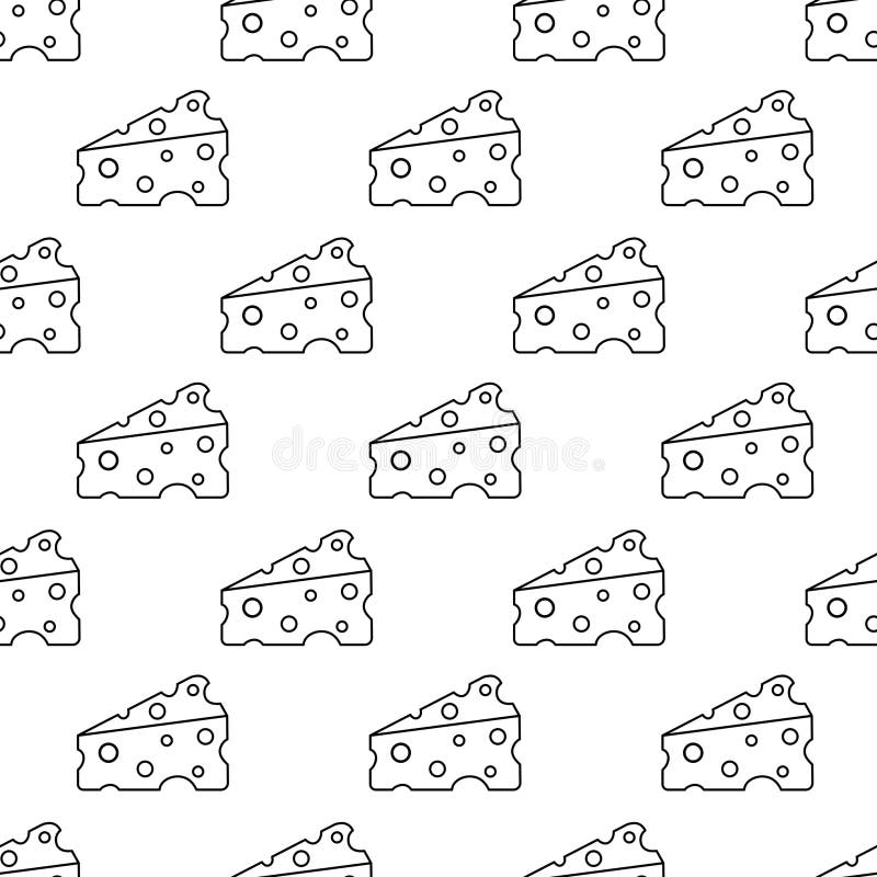 Seamless Pattern with Cheese. Food Background. Hand Drawn Doodle ...