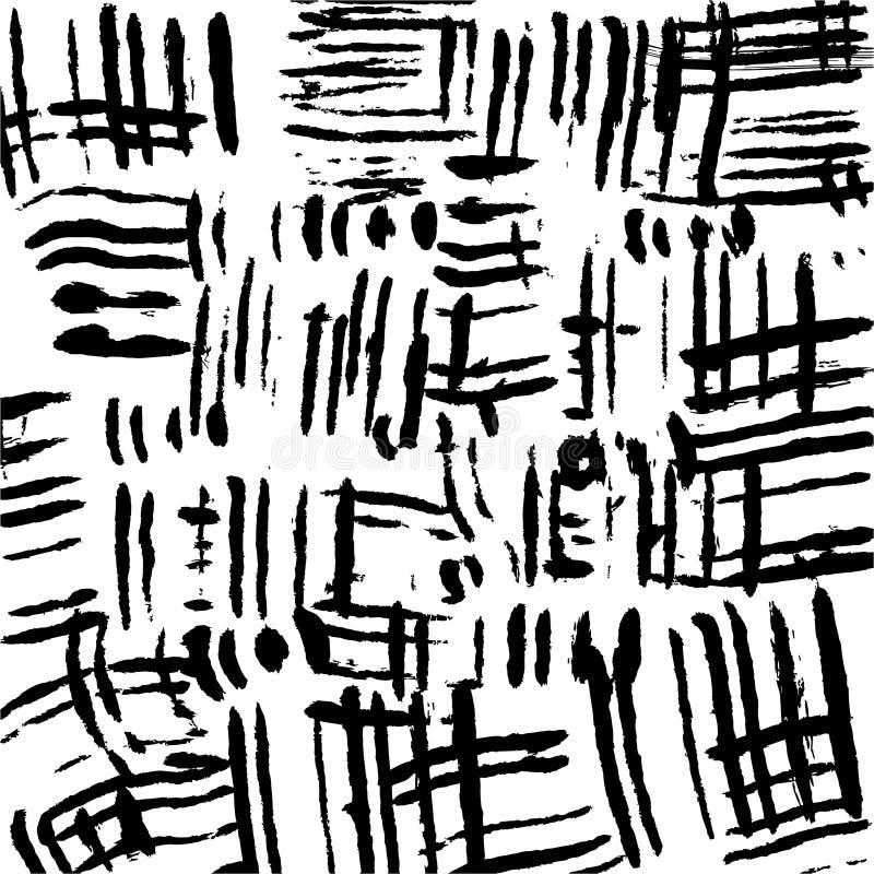 Seamless Pattern with Hand Drawn Brush Strokes. Stock Vector ...