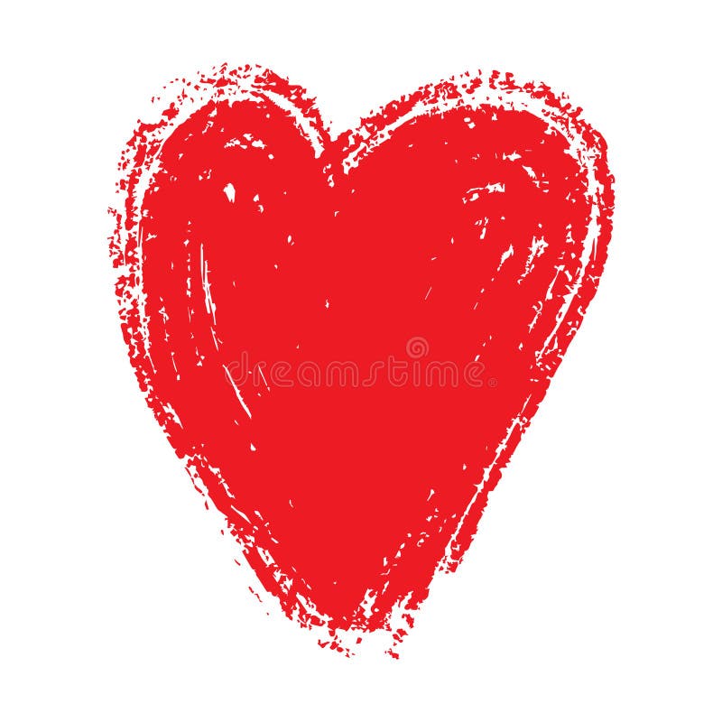 Red Grunge Heart on White Background. Vector Illustration for Your Design Stock Vector ...
